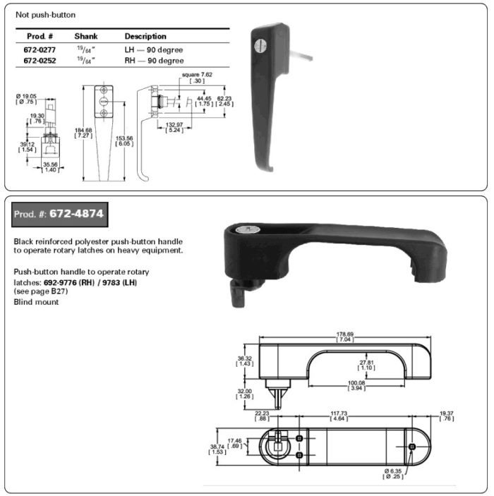 Push Button Rotary Latching Handles - Hinges & Hardware, Inc.
