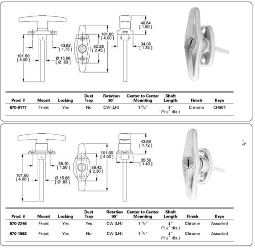 T-Handles For Sheet Metal Enclosures - Hinges & Hardware, Inc.