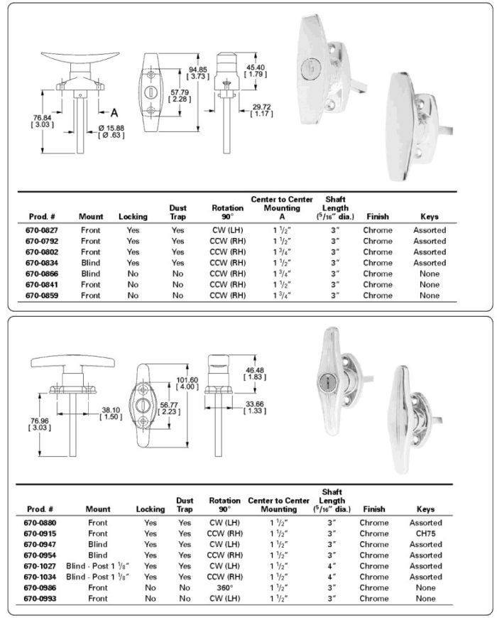 T-Handles For Sheet Metal Enclosures - Hinges & Hardware, Inc.